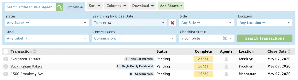 How to Create Custom Transaction Report Shortcuts